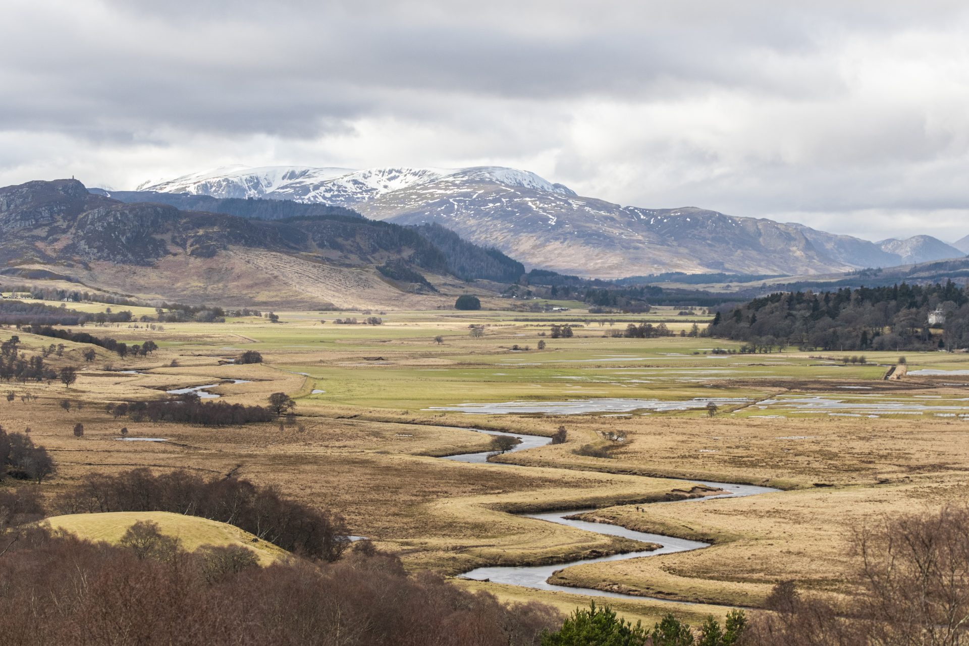 The Centre of Scotland Stone and one of the best views in Scotland