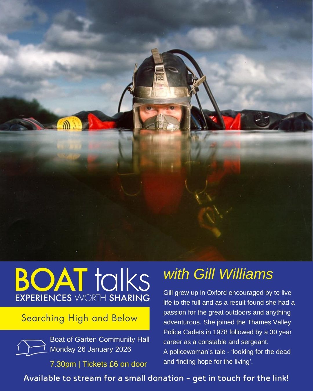 Boat Talks: Searching High and Below with Gill Williams - Visit Cairngorms
